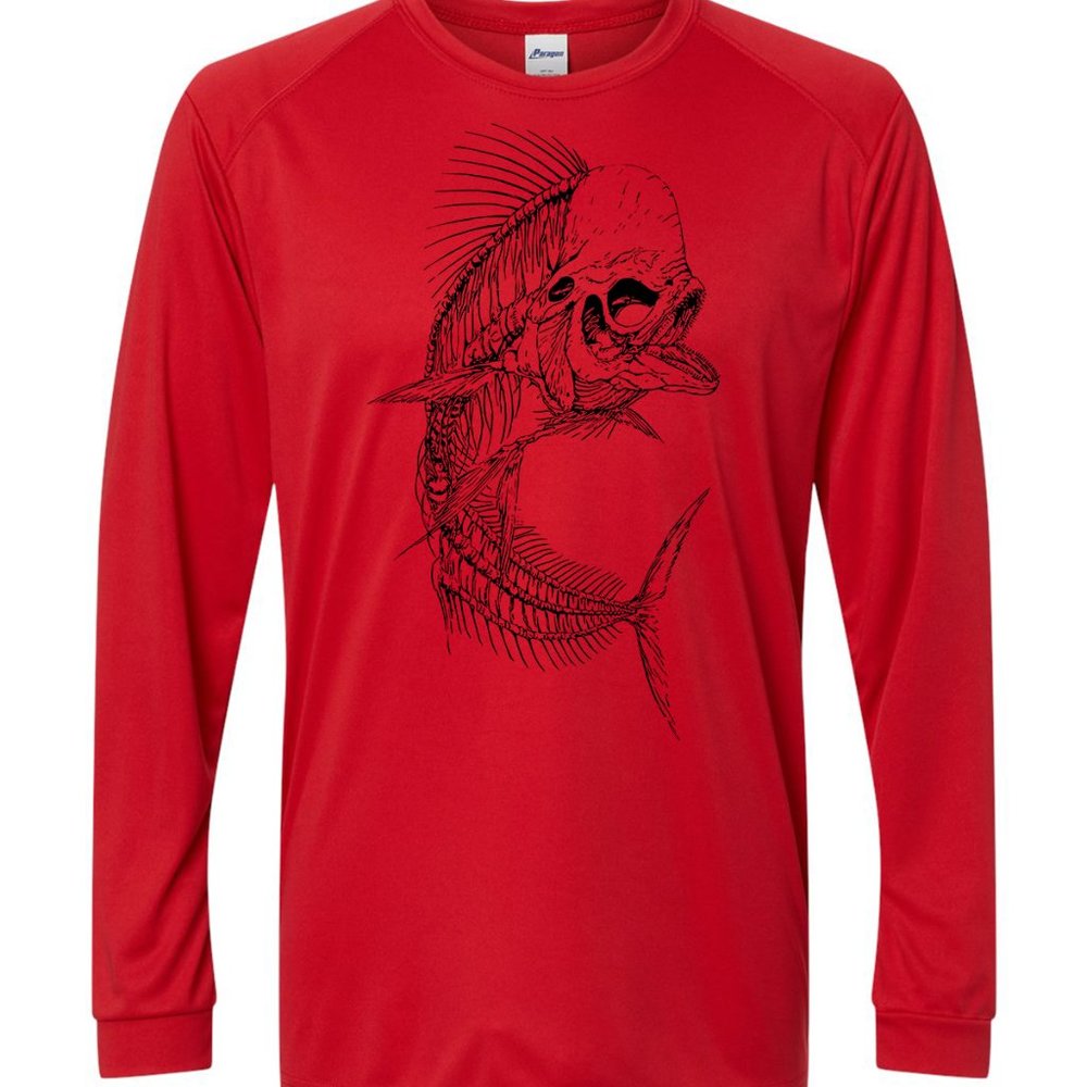 Mahi Mahi Fish Skeleton Long Sleeve Upf 50 T-Shirt Fi… - Gem